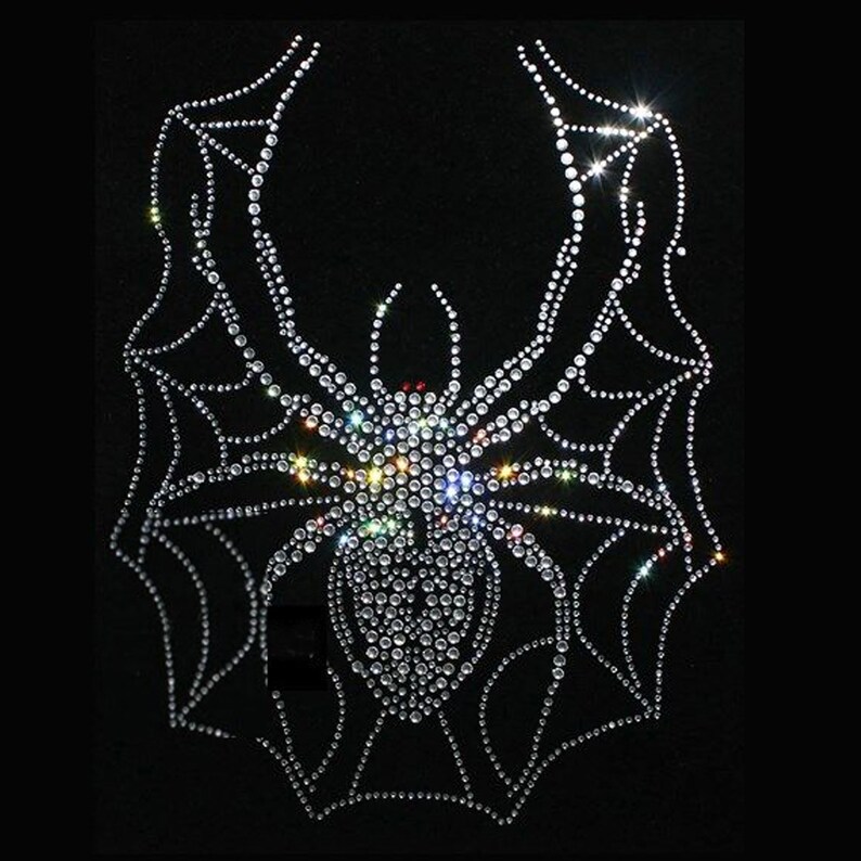 Gothic Spider Iron On Transfer Rhinestone Black Widow Spider | Etsy