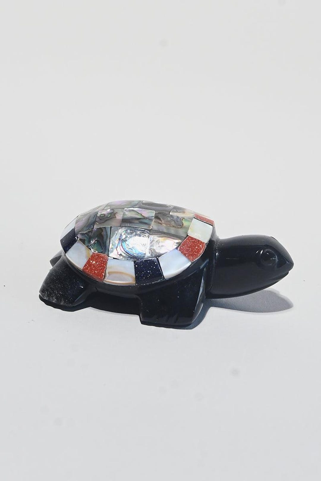 Obsidian Crystal Inlay Turtle - Etsy