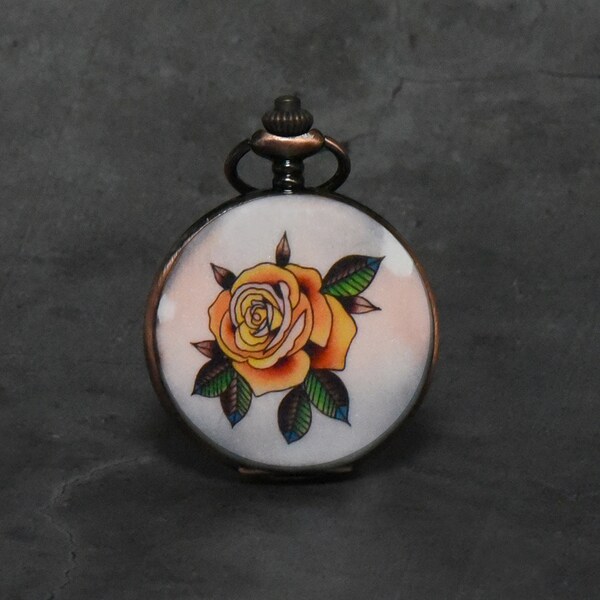 Pocket Watch Rose Tattoo - Etsy