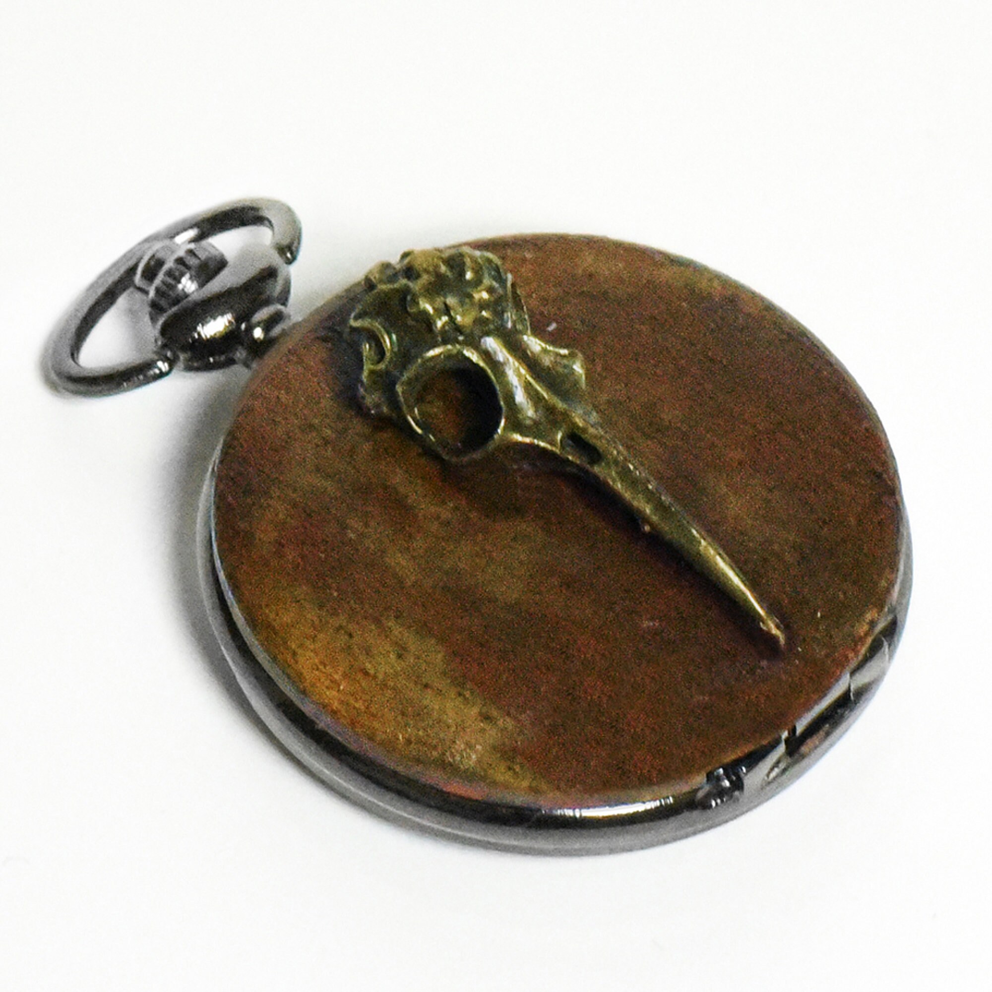 Pocket Watch the Beginning of a Legend 1.0 Crow Skull Unique Watch ...