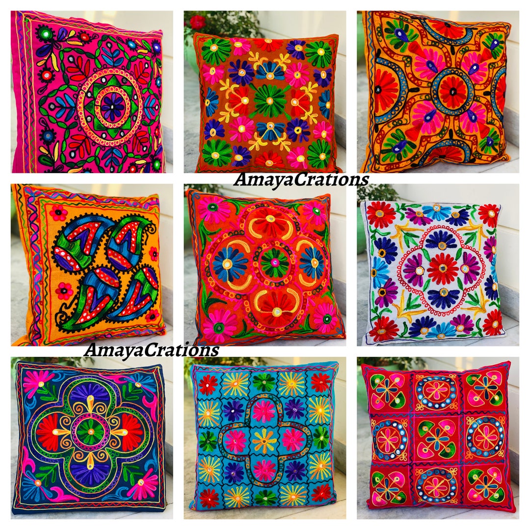 Decorative Cushion Cover,handmade Suzani Cushion Cover,colorful ...