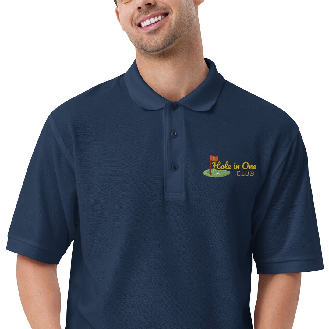 Hole in One Club Golf Shirt, Relaxed Fit Men's Polo Shirt With ...