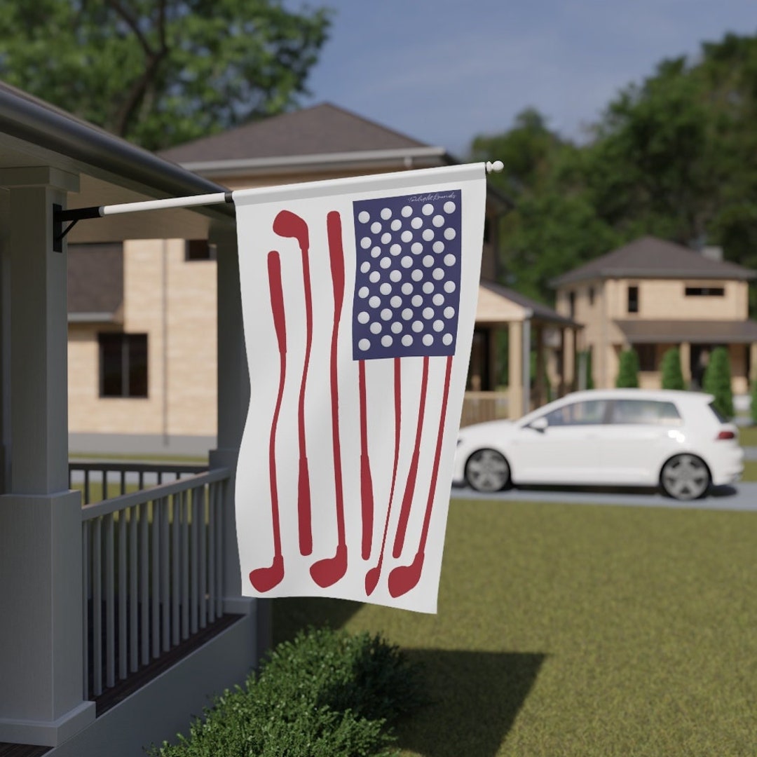 American Flag Golf Banner, Large Golf Theme US Flag House Banner ...