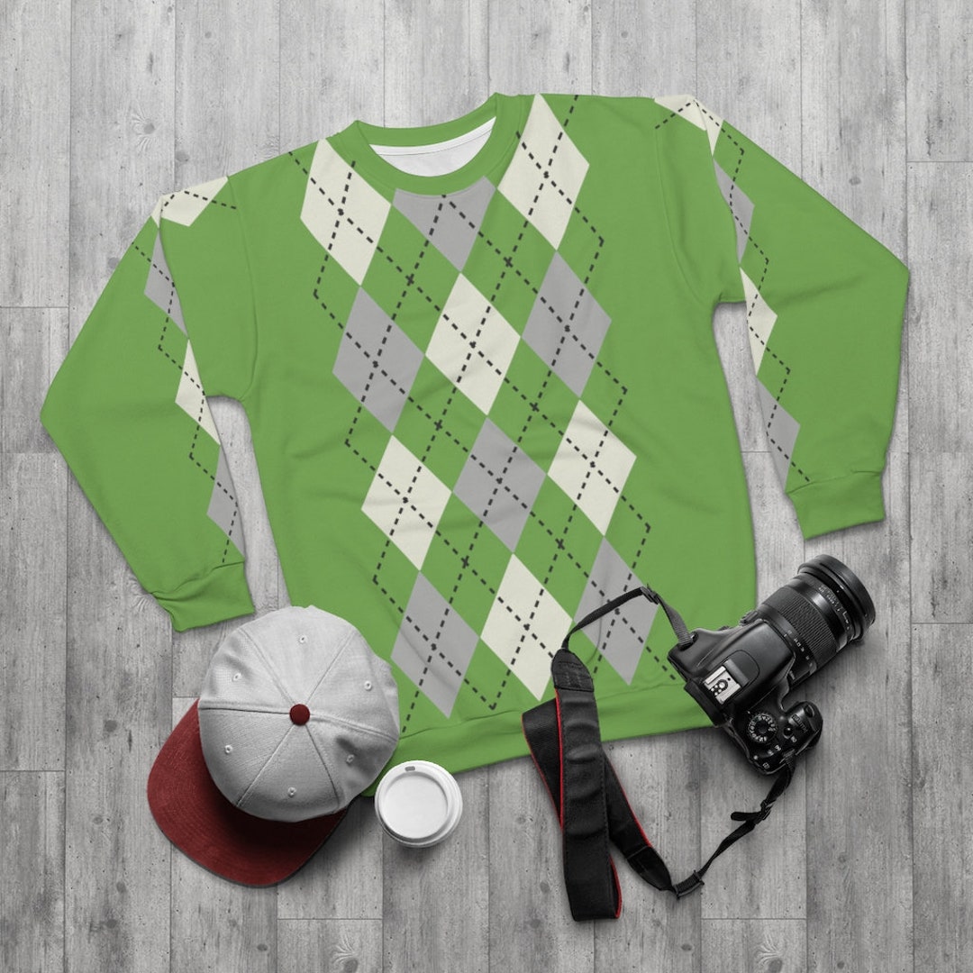 Argyle Golf sweater Modern Preppy Sweatshirt in - Etsy