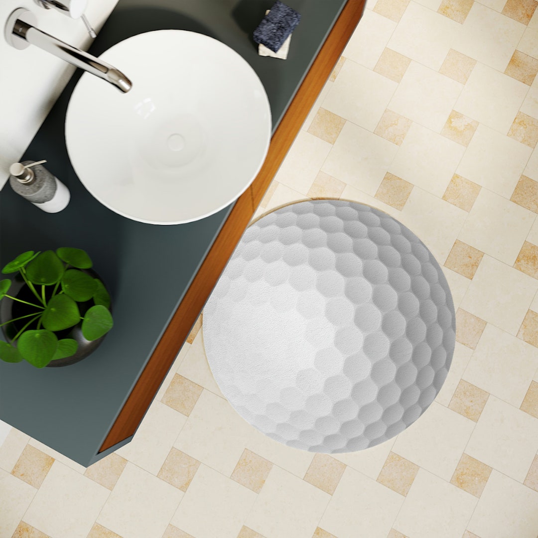 Golf Ball Bath Mat, Round Bath Rug That Looks Like a Golf Ball, Small ...