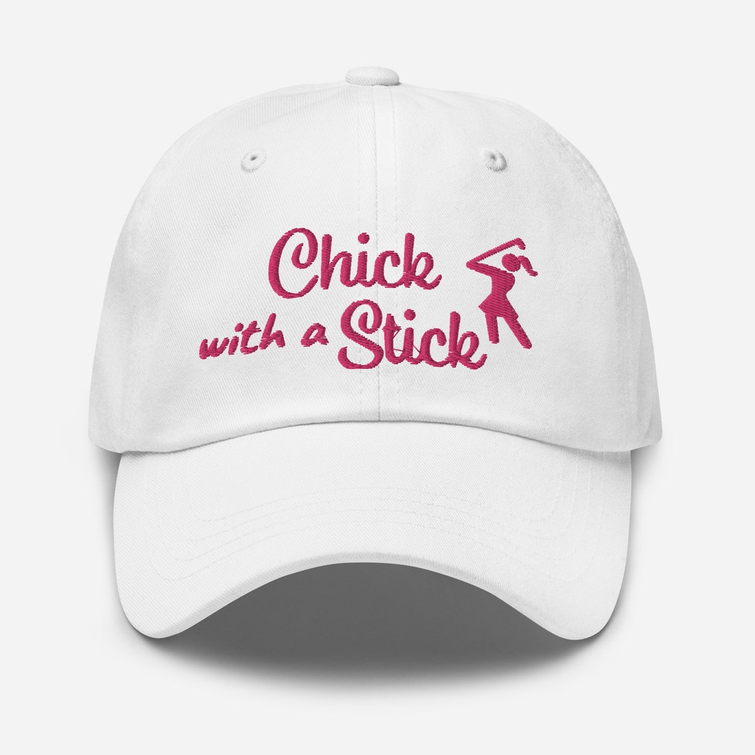 Women's Golf Hat, Chick With a Stick, Twill Baseball Cap, Gift for ...