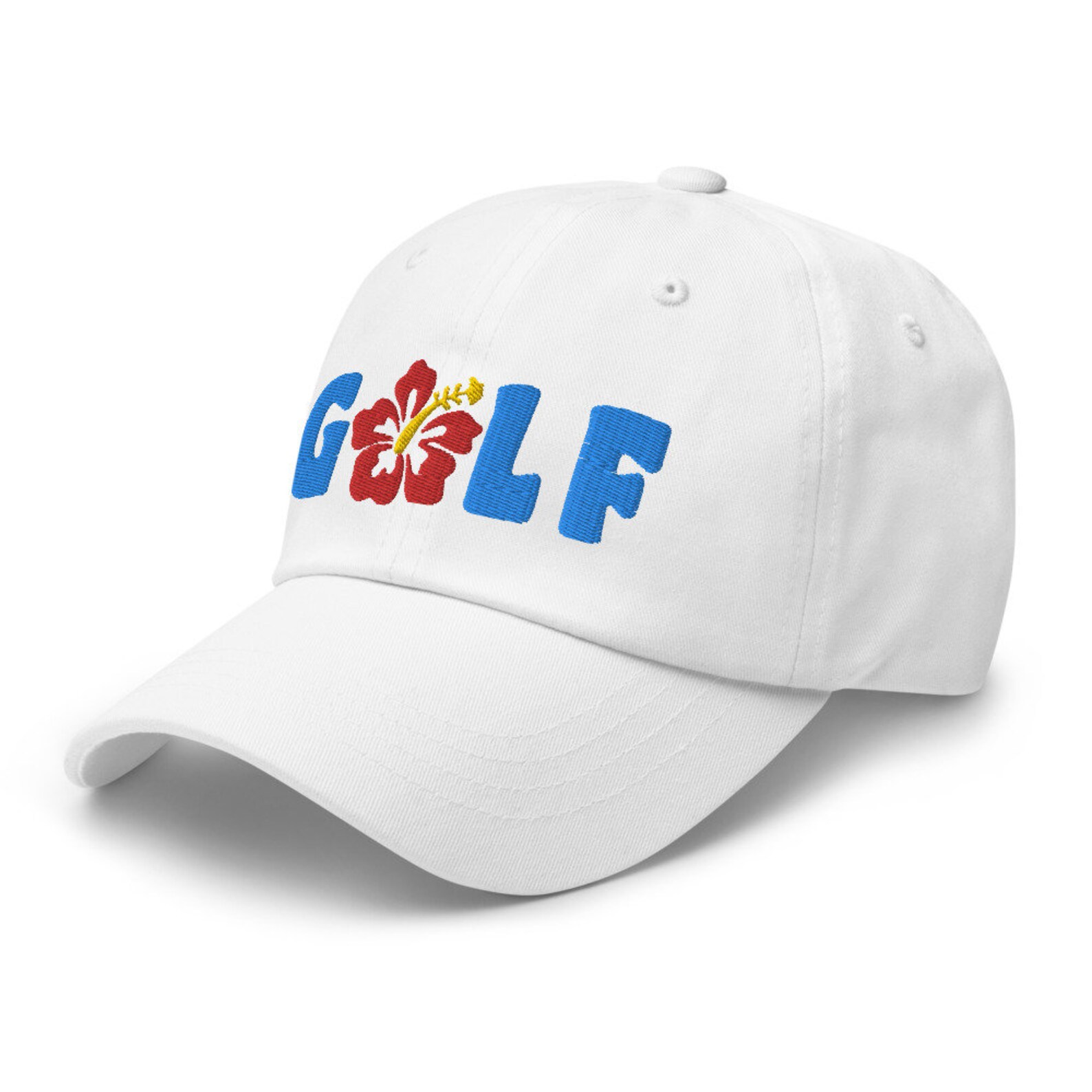 Golf Hat With a Tropical Hibiscus Flower in Red and Yellow - Etsy