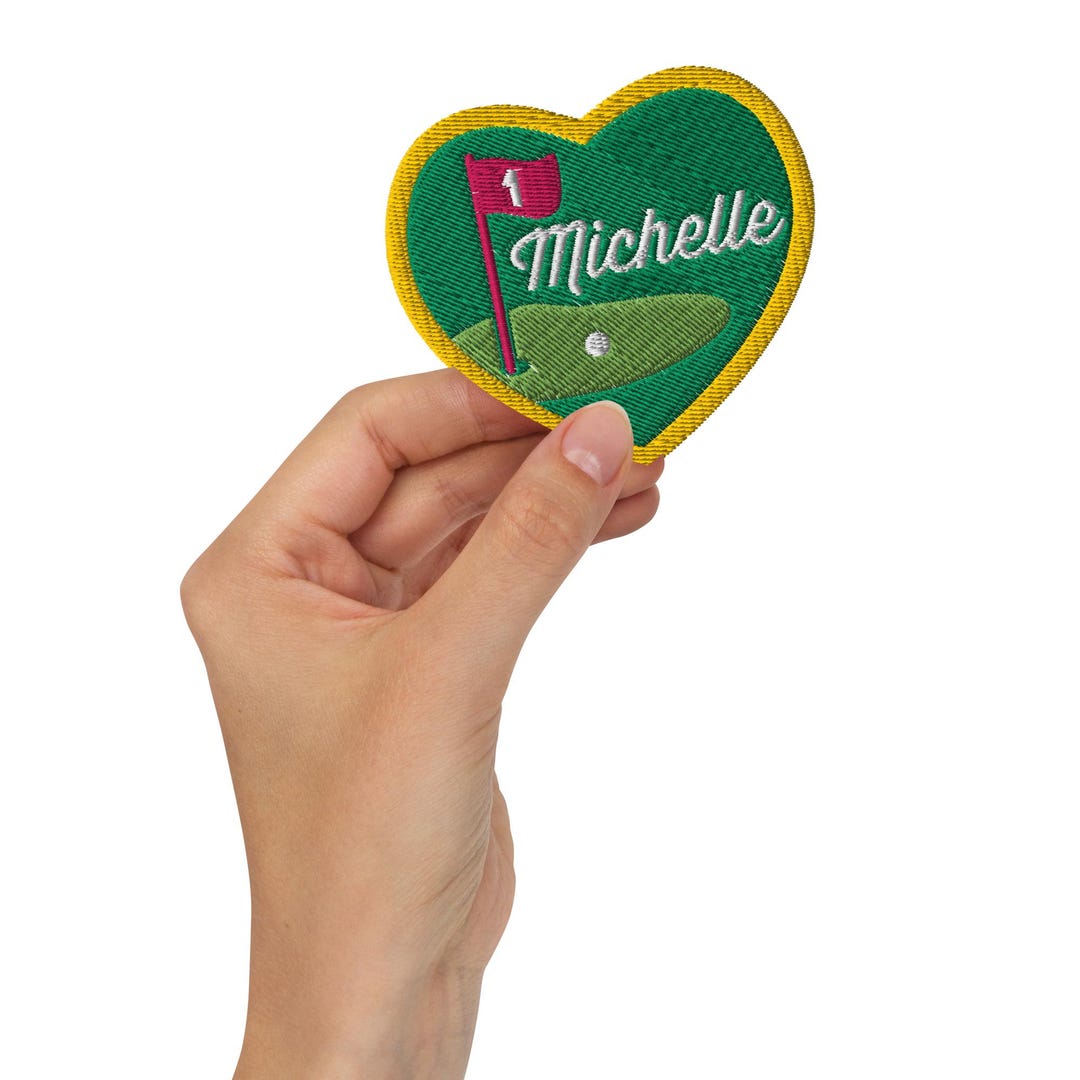 Heart Shaped Golf Patch, Custom Embroidered Name Patch for Golf Bag ...