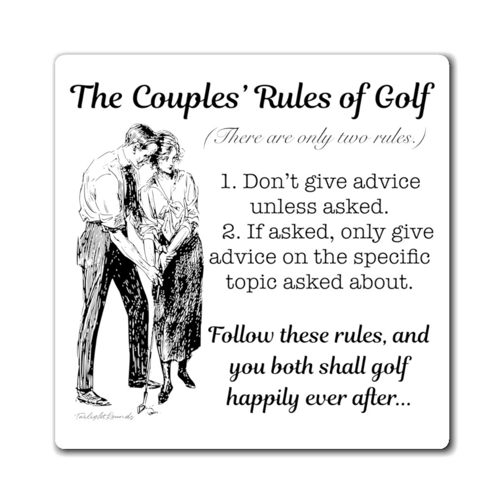 Funny Golf Magnet the Couples' Rules of Golf Refrigerator - Etsy