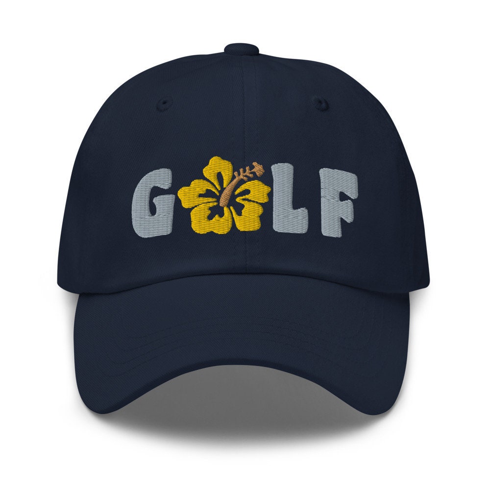 Golf Hat With a Tropical Hibiscus Flower in Yellow and Gold - Etsy