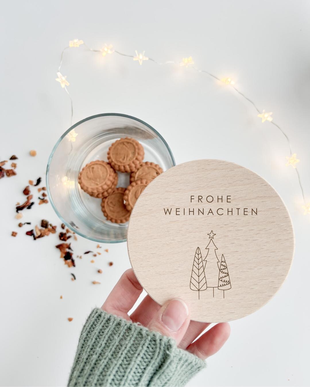 "merry Christmas" Storage Jar | Glass Cookie Jar With Wooden Lid ...