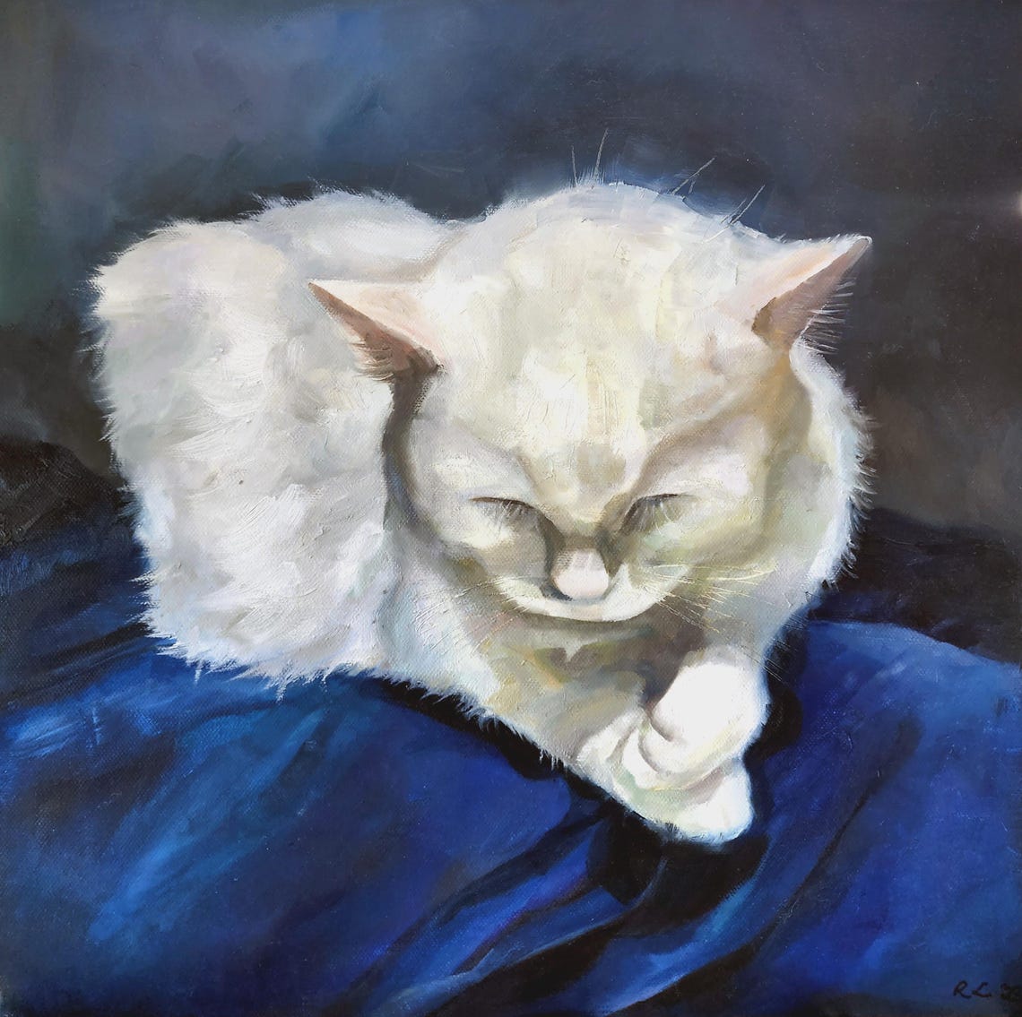 Custom Cat Portrait, Custom Oil Painting, Hand Painted, Original ...