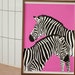 Printable Zebra Poster, Pink Safari Wall Art, Modern Wild Poster ...