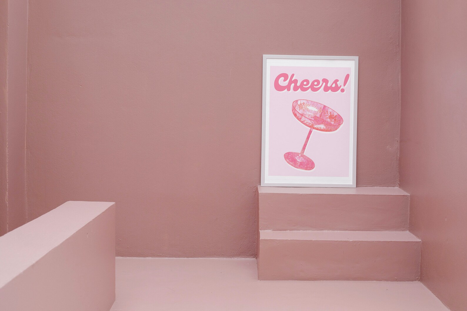 Pink Cheers Wall Art Phrase Poster for Women Margarita - Etsy