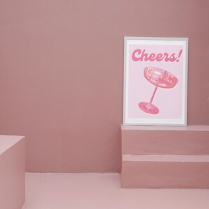 Pink Cheers Wall Art, Phrase Poster for Women, Margarita Printable Art ...
