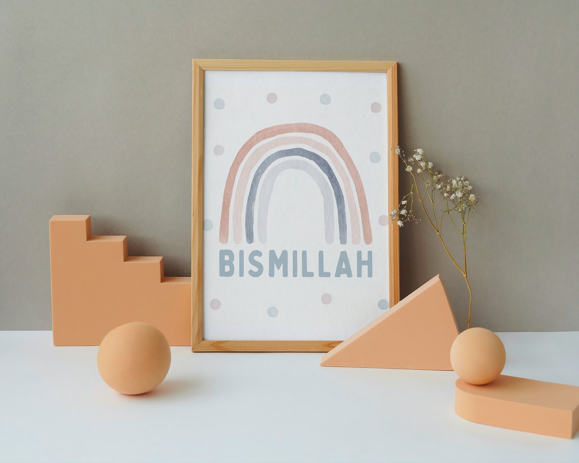 Nursery Bismillah Poster, Kids Islamic Wall Art, Muslim Baby Nursery ...