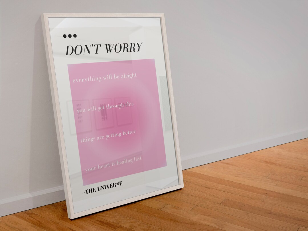 Don't Worry Wall Art, Mental Health Posters, Digital Print Wall Art ...