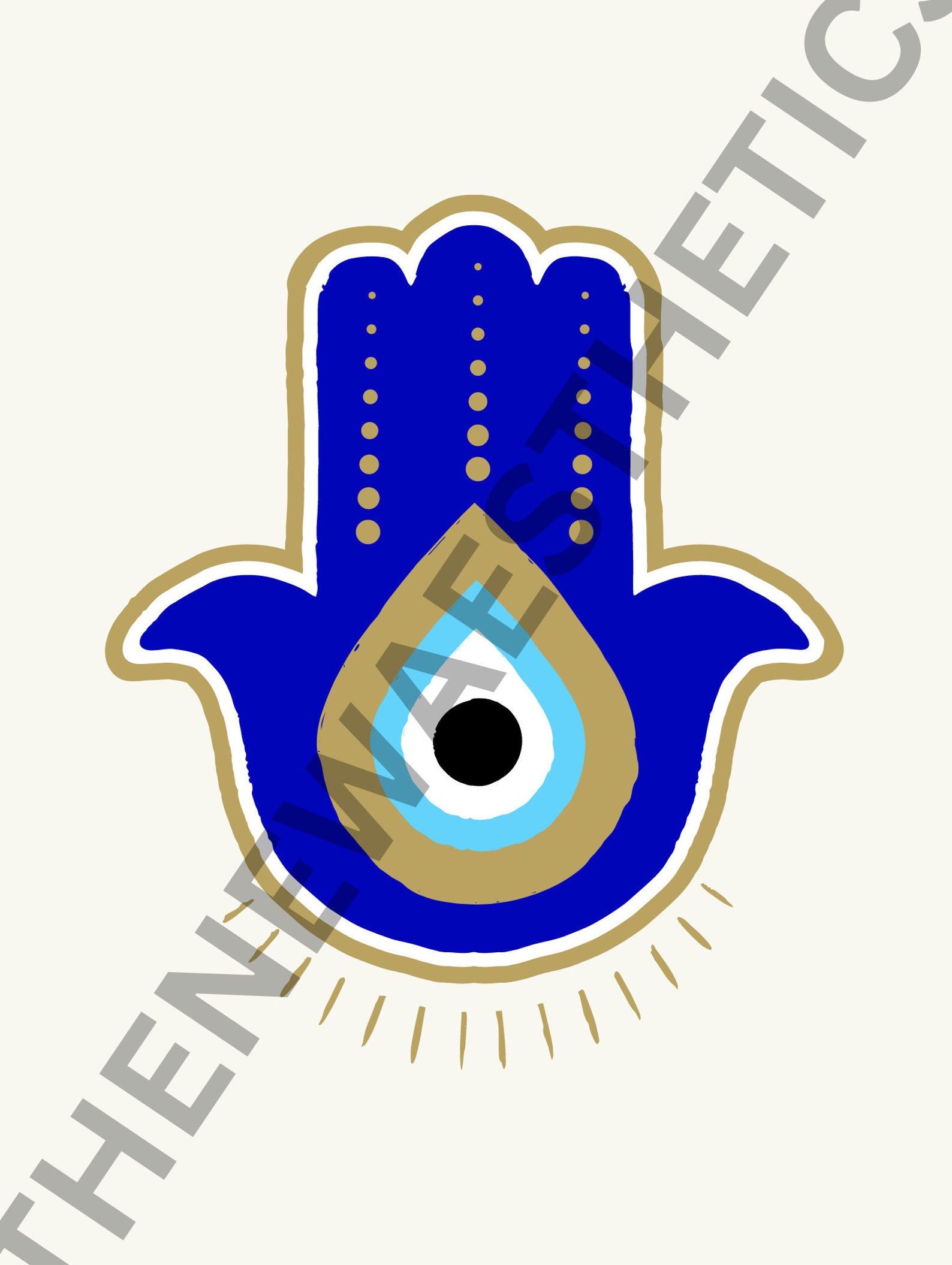 Evil Eye Wall Arts, Inspirational Prints of 3, Blue Nazar Poster Set ...