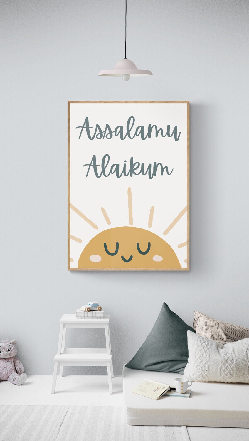 Assalamu Alaikum Poster, Sunrise Wall Art, Islamic Nursery Poster ...