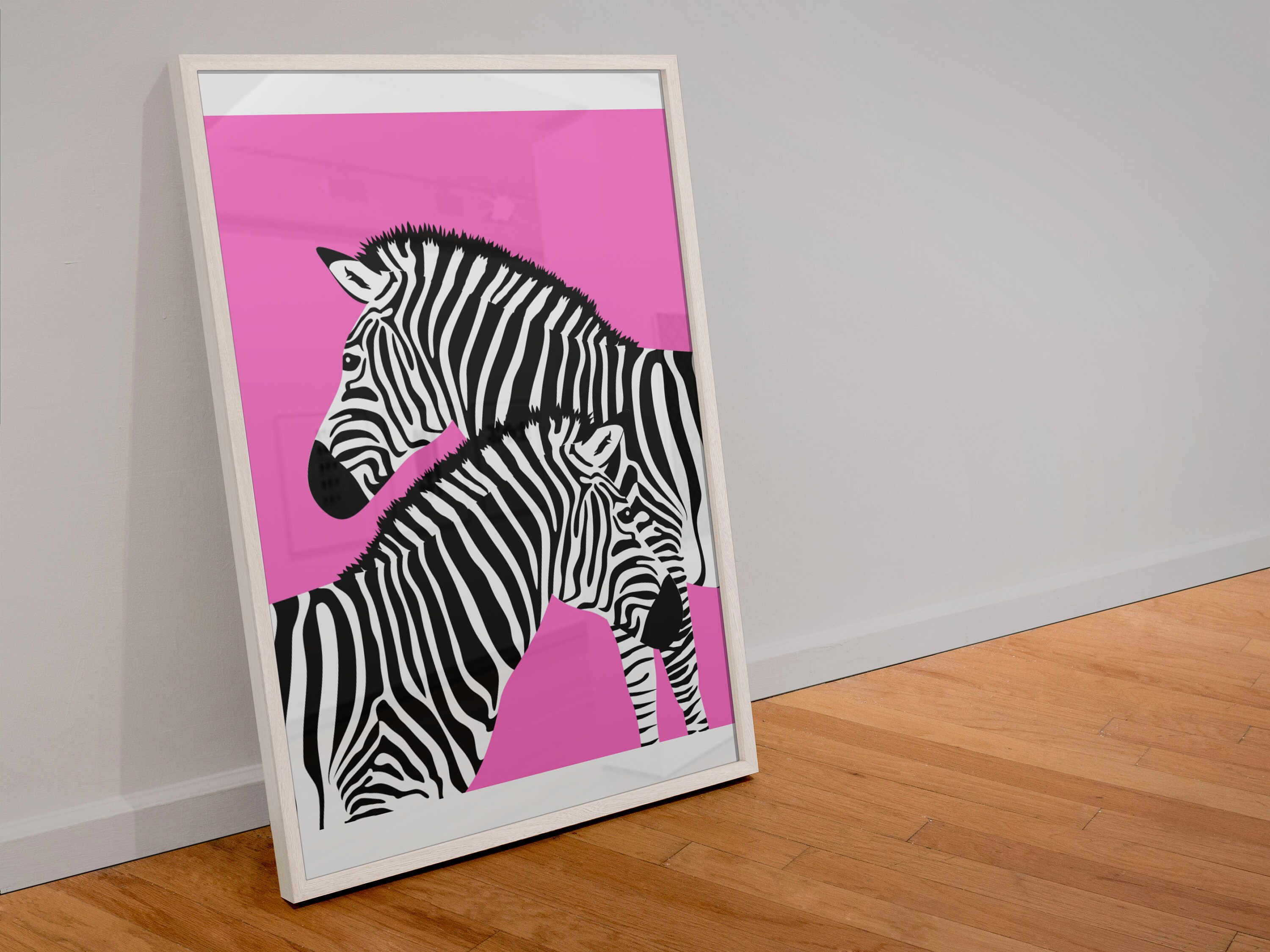 Printable Zebra Poster, Pink Safari Wall Art, Modern Wild Poster ...