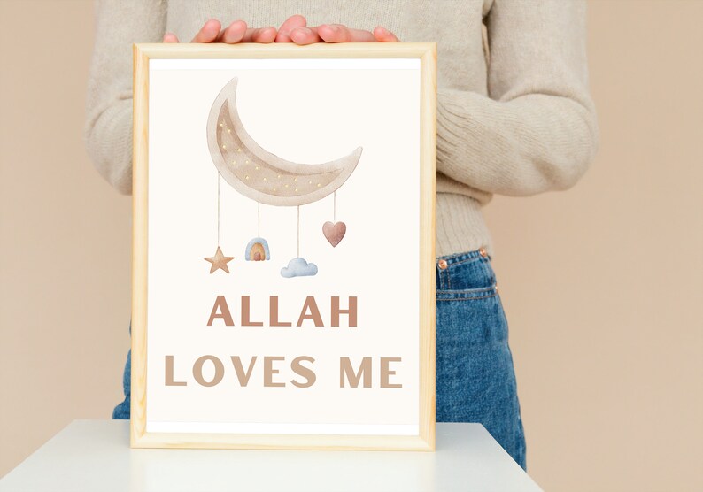 Allah Loves Me Poster Kids Islamic Wall Art Islamic Nursery - Etsy