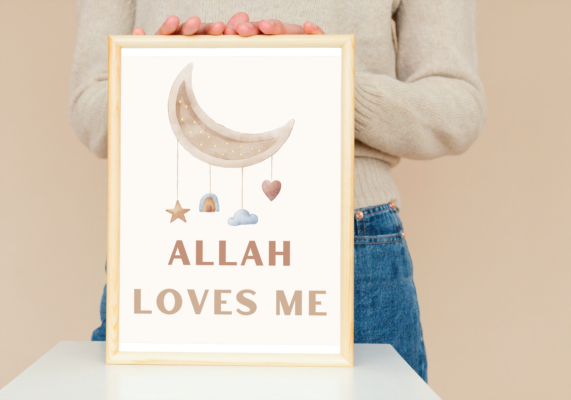 Allah Loves Me Poster Kids Islamic Wall Art Islamic Nursery - Etsy