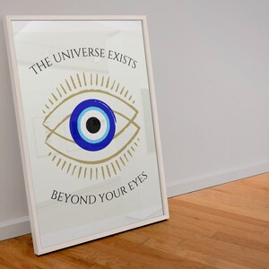 Evil Eye Wall Arts, Inspirational Prints of 3, Blue Nazar Poster Set ...