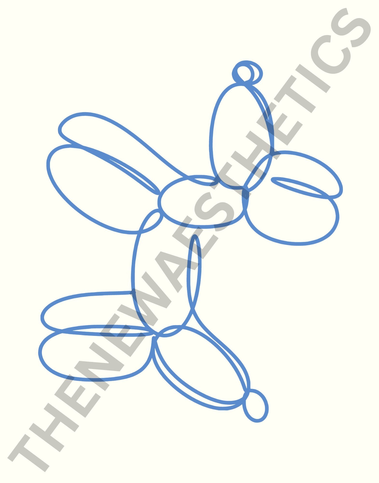 Blue Balloon Dog Outline Poster, Dorm Room Decor, Trendy Poster Print ...
