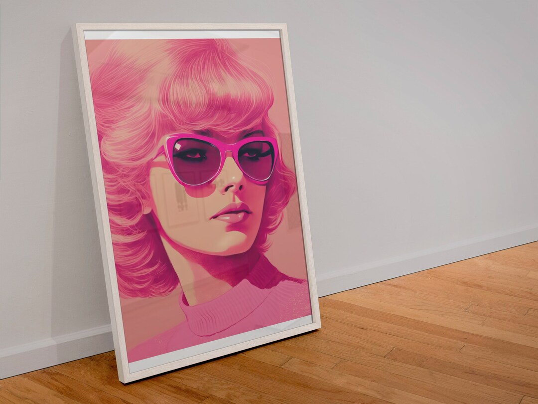 Retro Woman Poster, Pink 90s Wall Art, Printable Preppy Poster, Girly ...