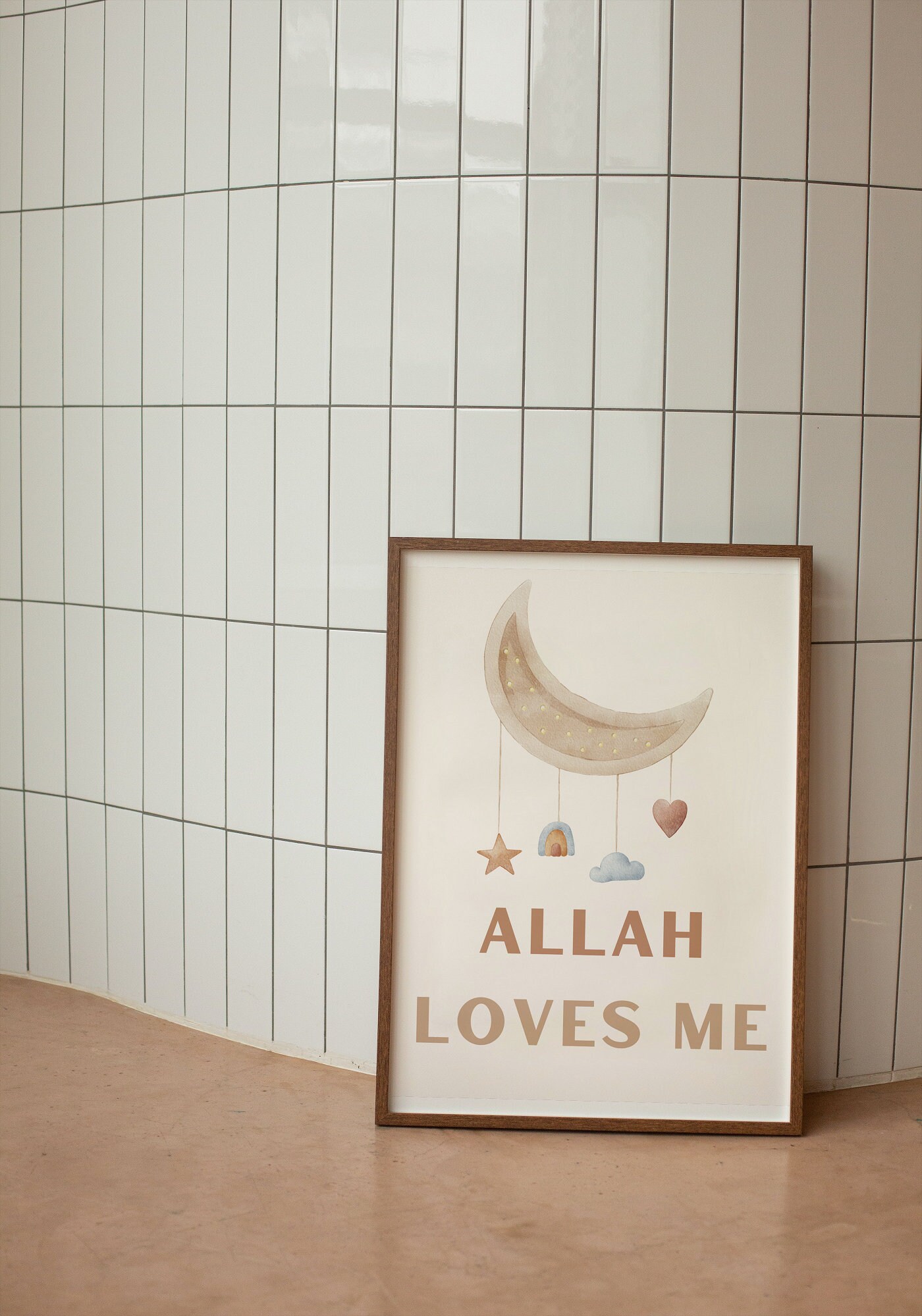 Allah Loves Me Poster, Kids Islamic Wall Art, Islamic Nursery Print ...