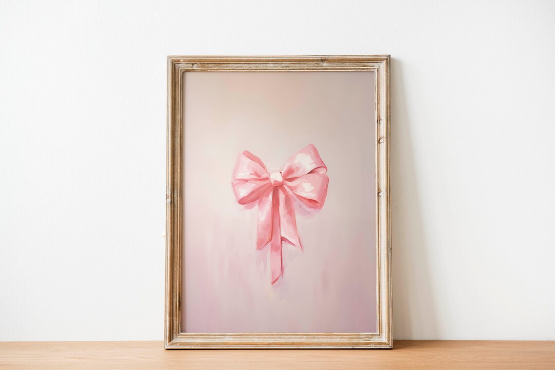 Pink Bow Poster Print - Etsy