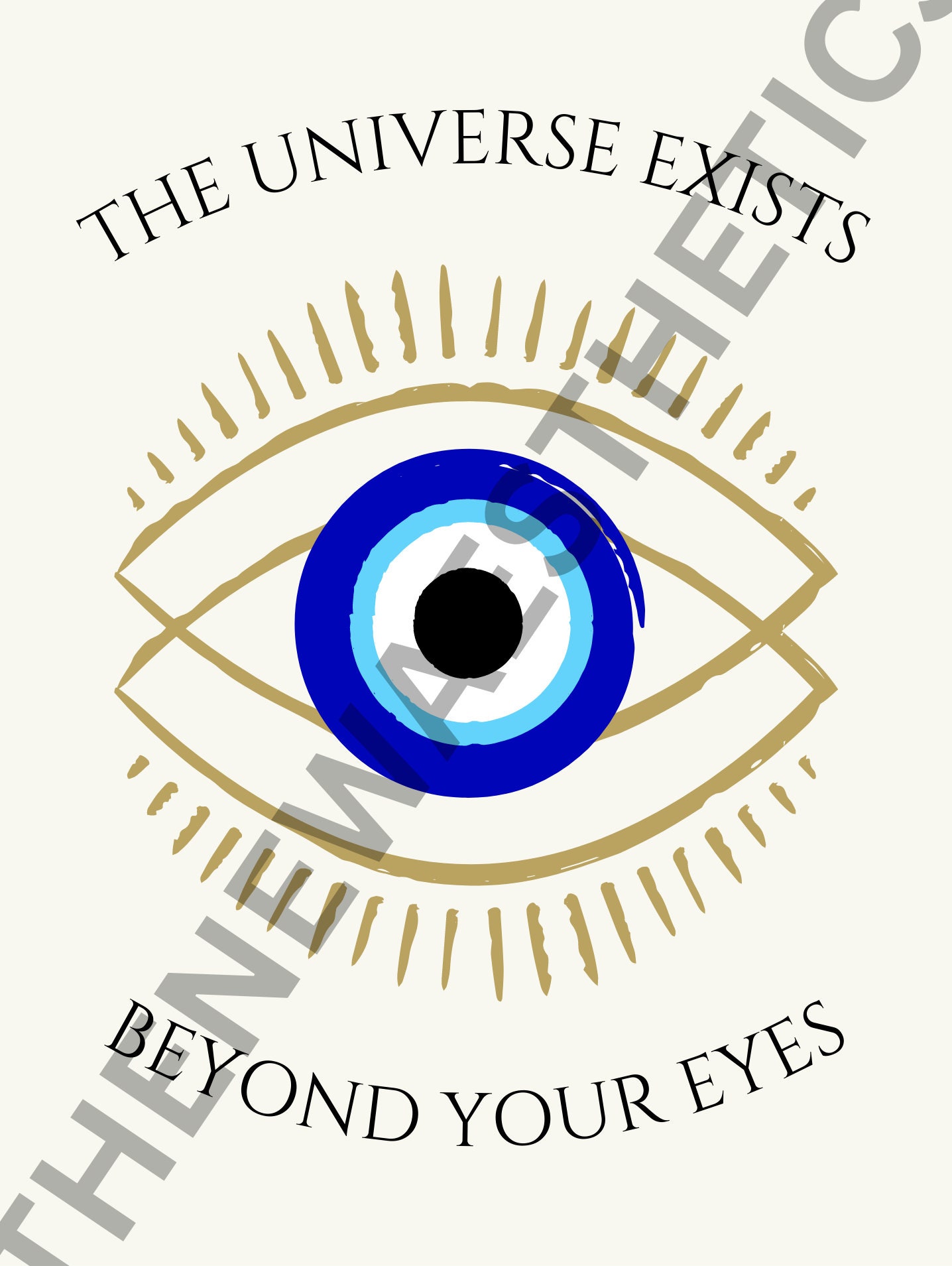 Evil Eye Wall Arts, Inspirational Prints of 3, Blue Nazar Poster Set ...
