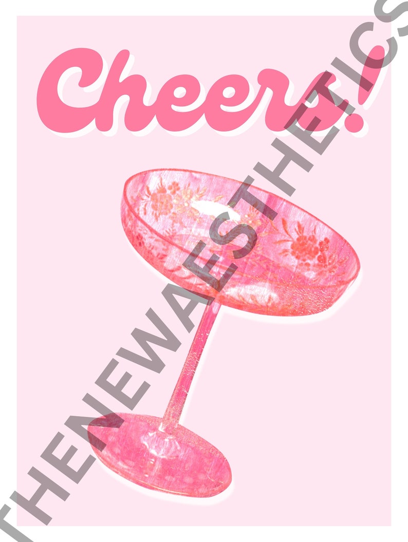 Pink Cheers Wall Art Phrase Poster for Women Margarita - Etsy