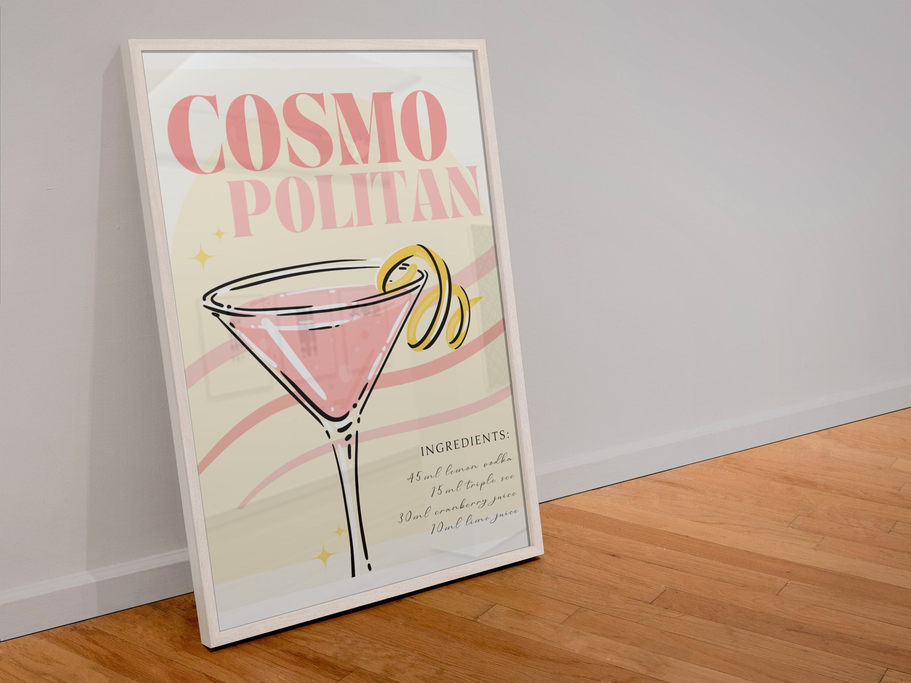 Printable Cosmopolitan Poster Preppy Wall Art Pink Trendy - Etsy
