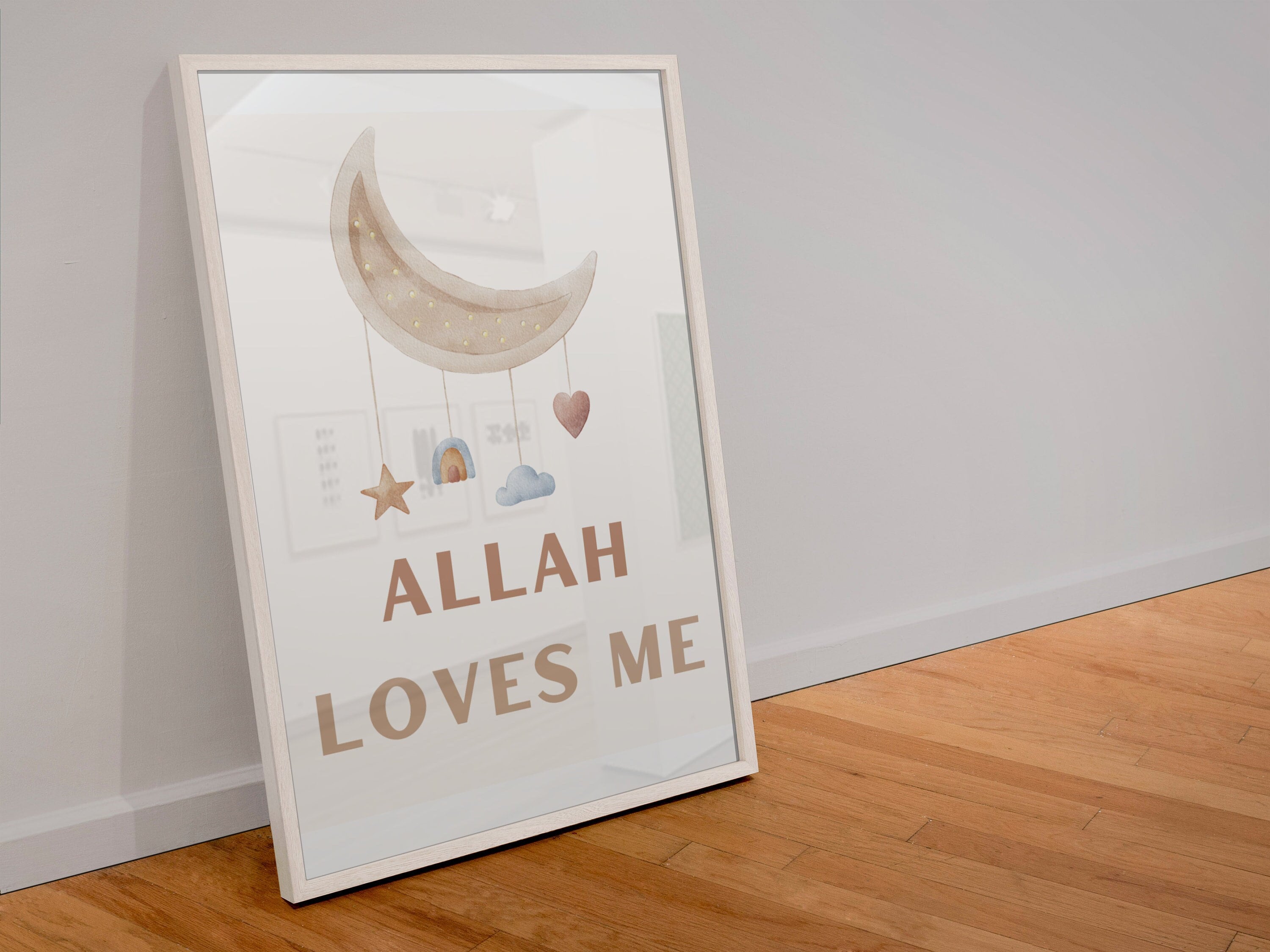 Allah Loves Me Poster Kids Islamic Wall Art Islamic Nursery - Etsy