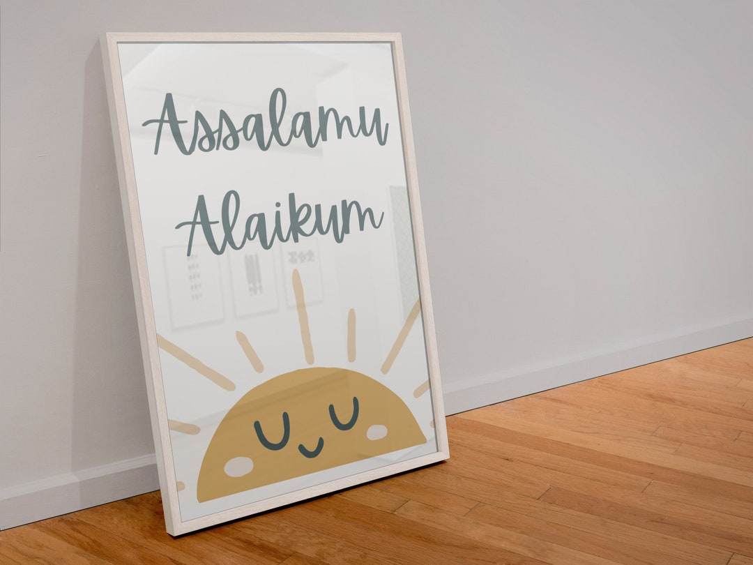 Assalamu Alaikum Poster, Sunrise Wall Art, Islamic Nursery Poster ...