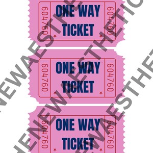 One Way Ticket Poster, Dorm Room Decoration, Pink Retro Poster Print ...