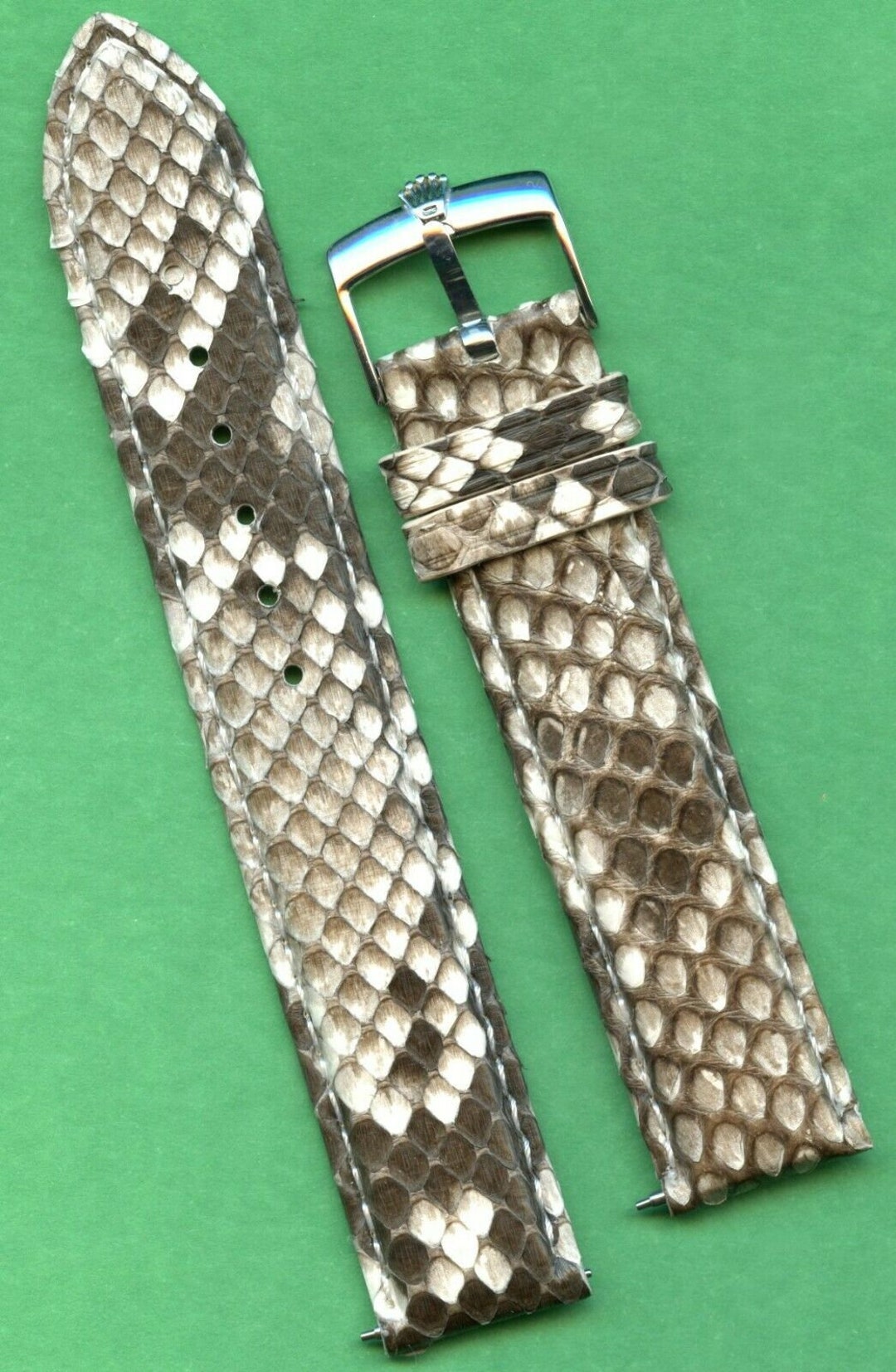 19mm Genuine Snake Skin Mb Strap Leather Lined Brown Gray and - Etsy UK