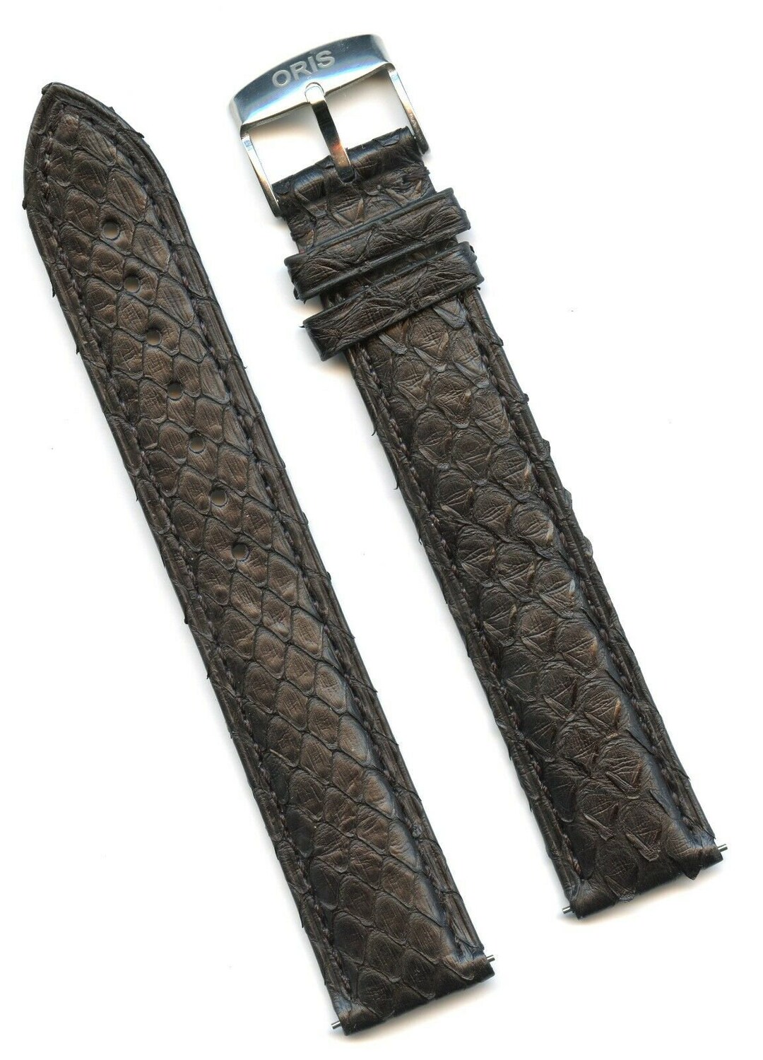 MB 20mm Genuine Black Snake Skin Band Strap Leather Lined and - Etsy UK