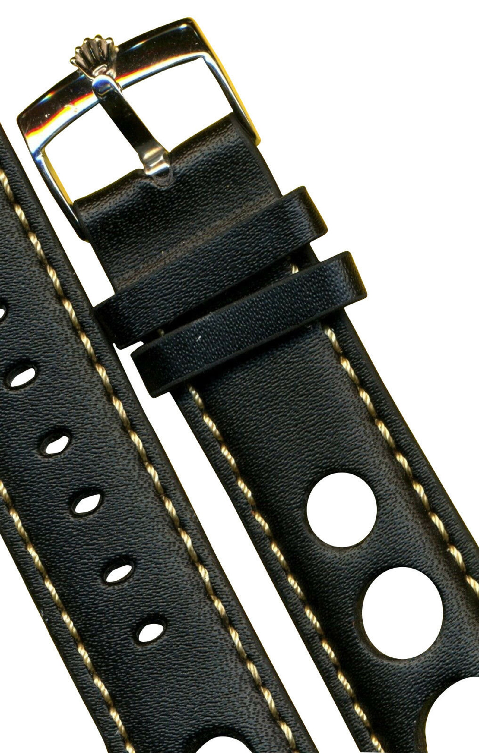 20mm Genuine Black Spanish Leather Rally Racing Band Strap and - Etsy