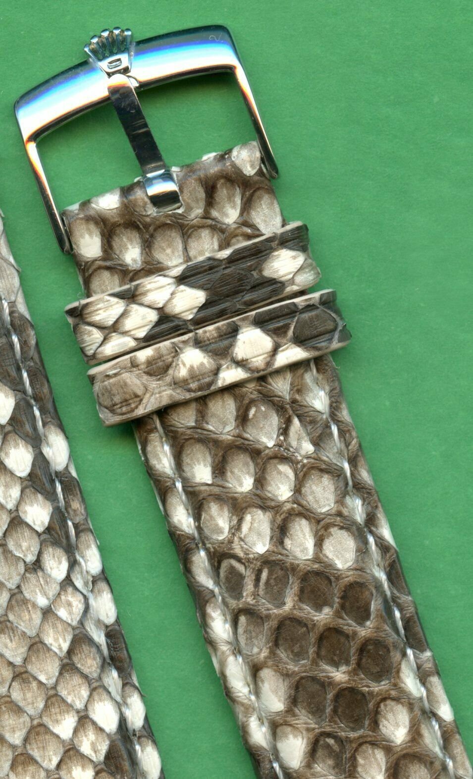 19mm Genuine Snake Skin Mb Strap Leather Lined Brown Gray and - Etsy UK
