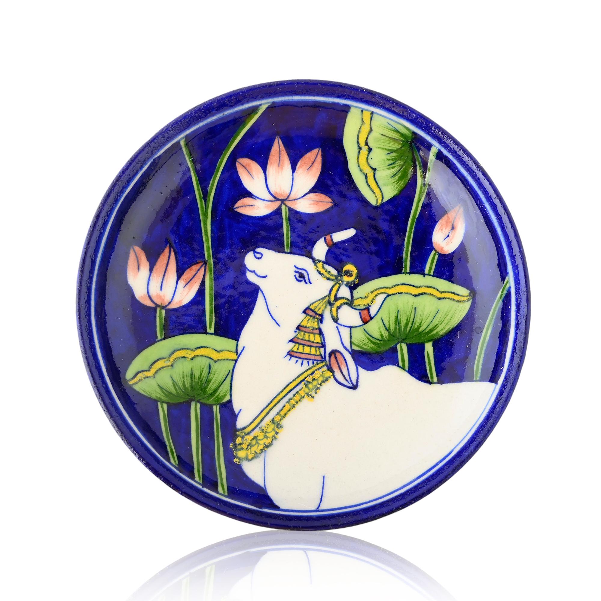 Blue Pottery Wall Decor Jaipur Blue Pottery Art Plate Handmade Glaze ...