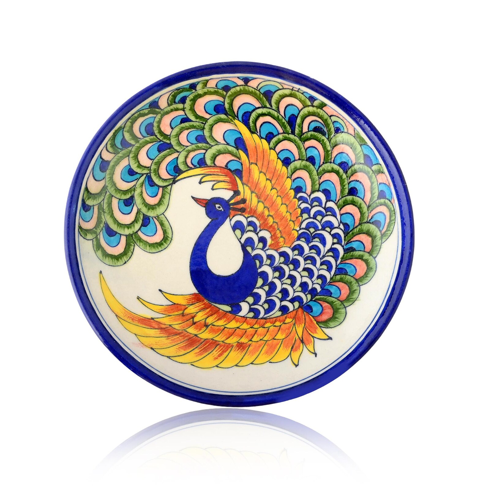 Blue Pottery Wall Decor Jaipur Blue Pottery Art Plate Handmade Glaze ...