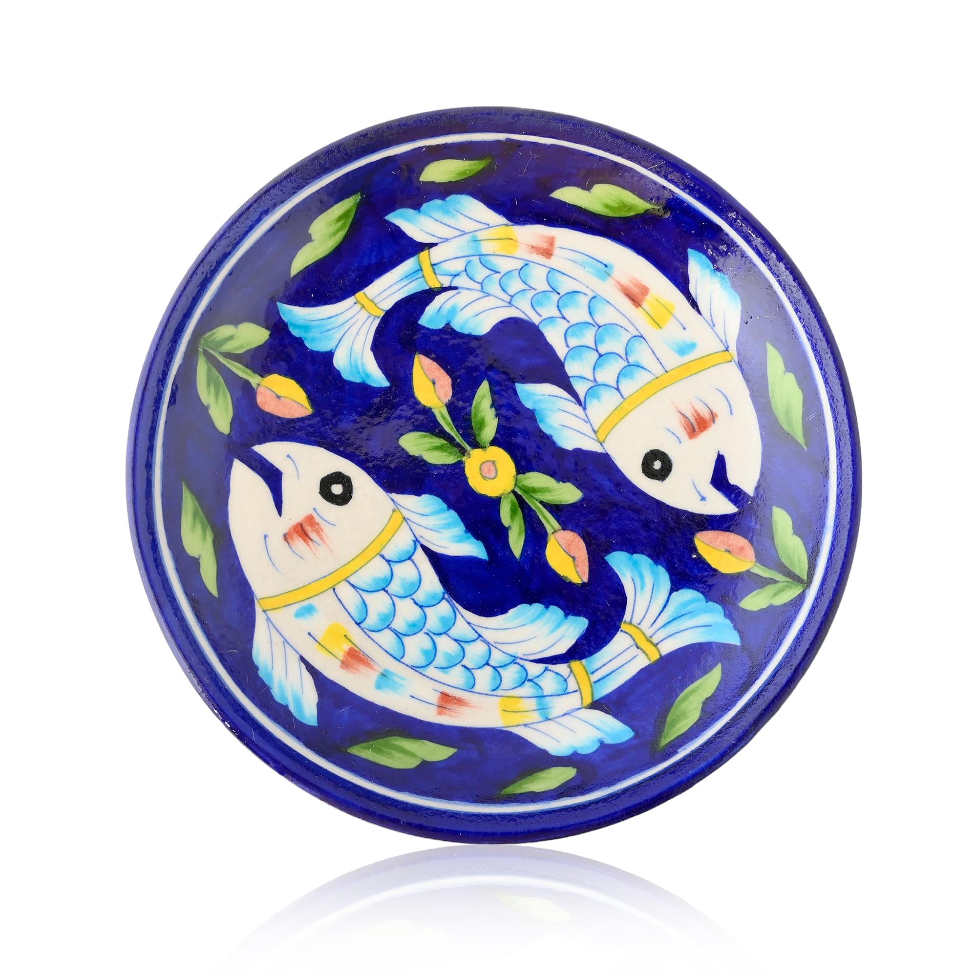 Blue Pottery Wall Decor Jaipur Blue Pottery Art Plate Handmade Glaze ...
