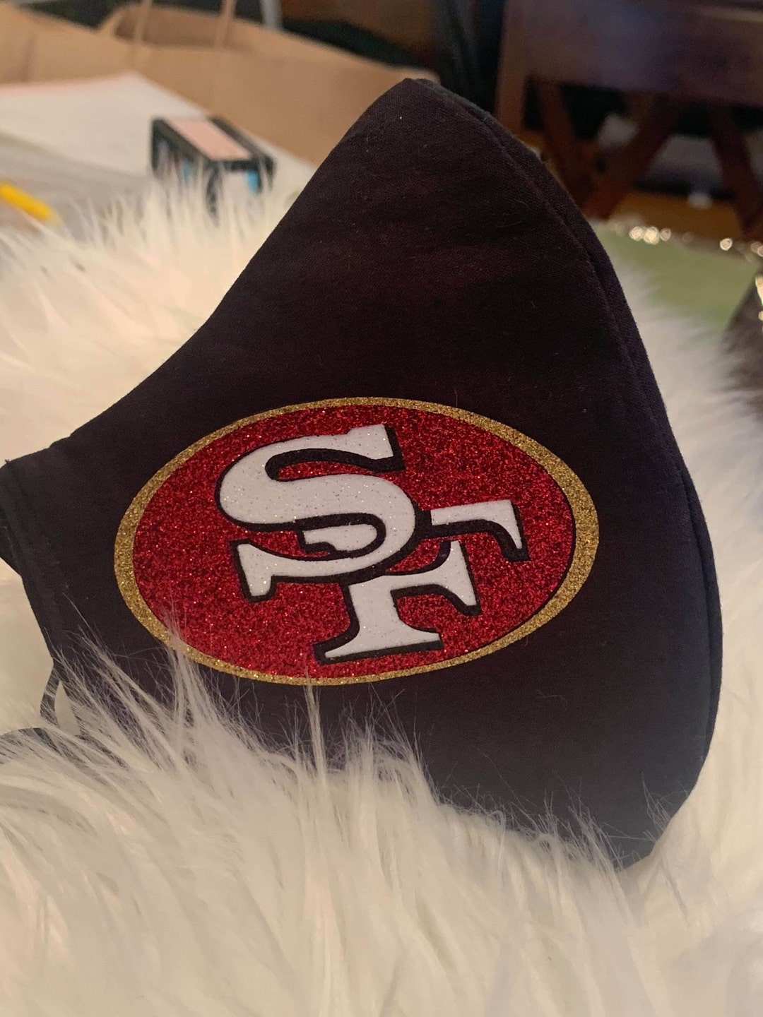 San Francisco 49ers Glitter Face Mask - Etsy