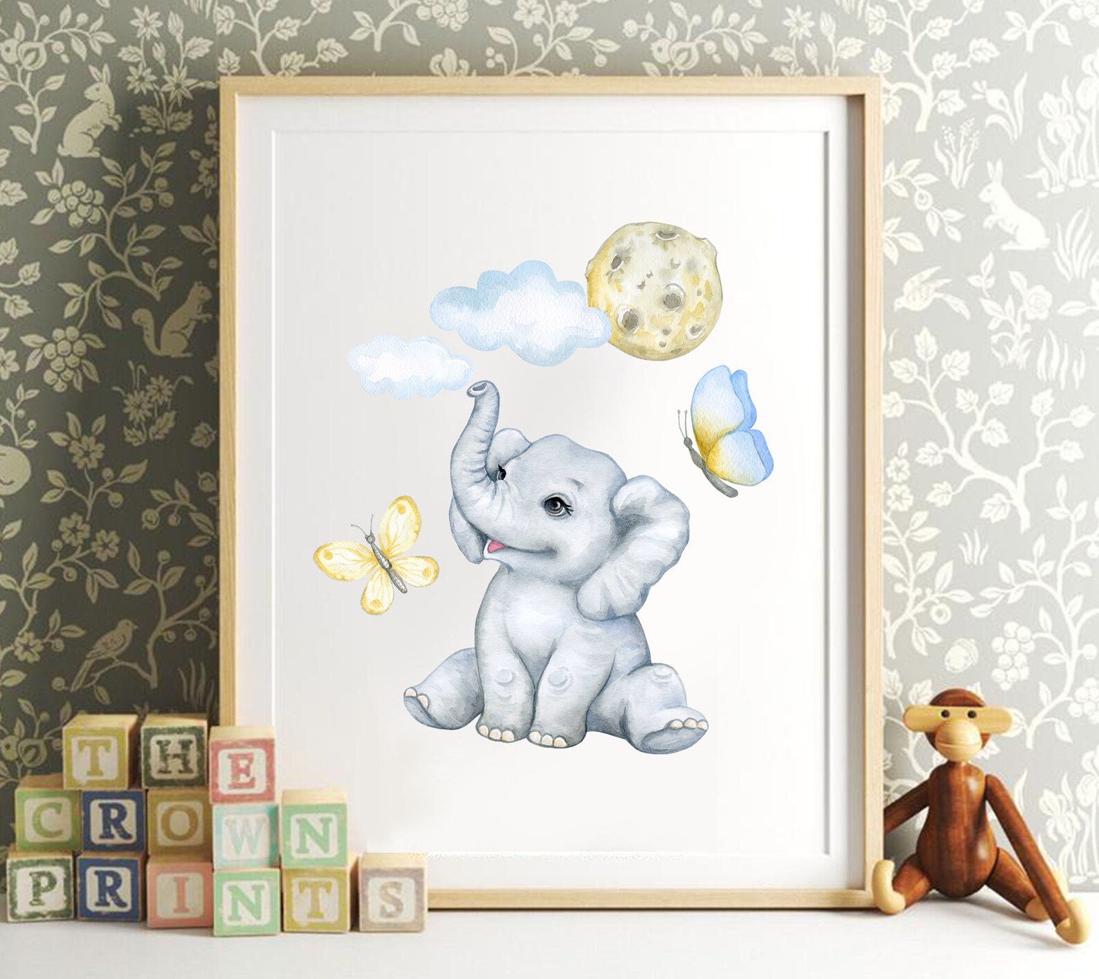 Watercolor Elephant Clipart Baby Animals for Boy Elephant and - Etsy