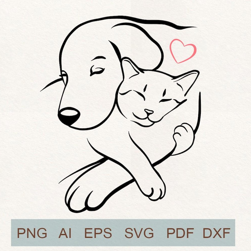 Dog and Cat Svg - Etsy