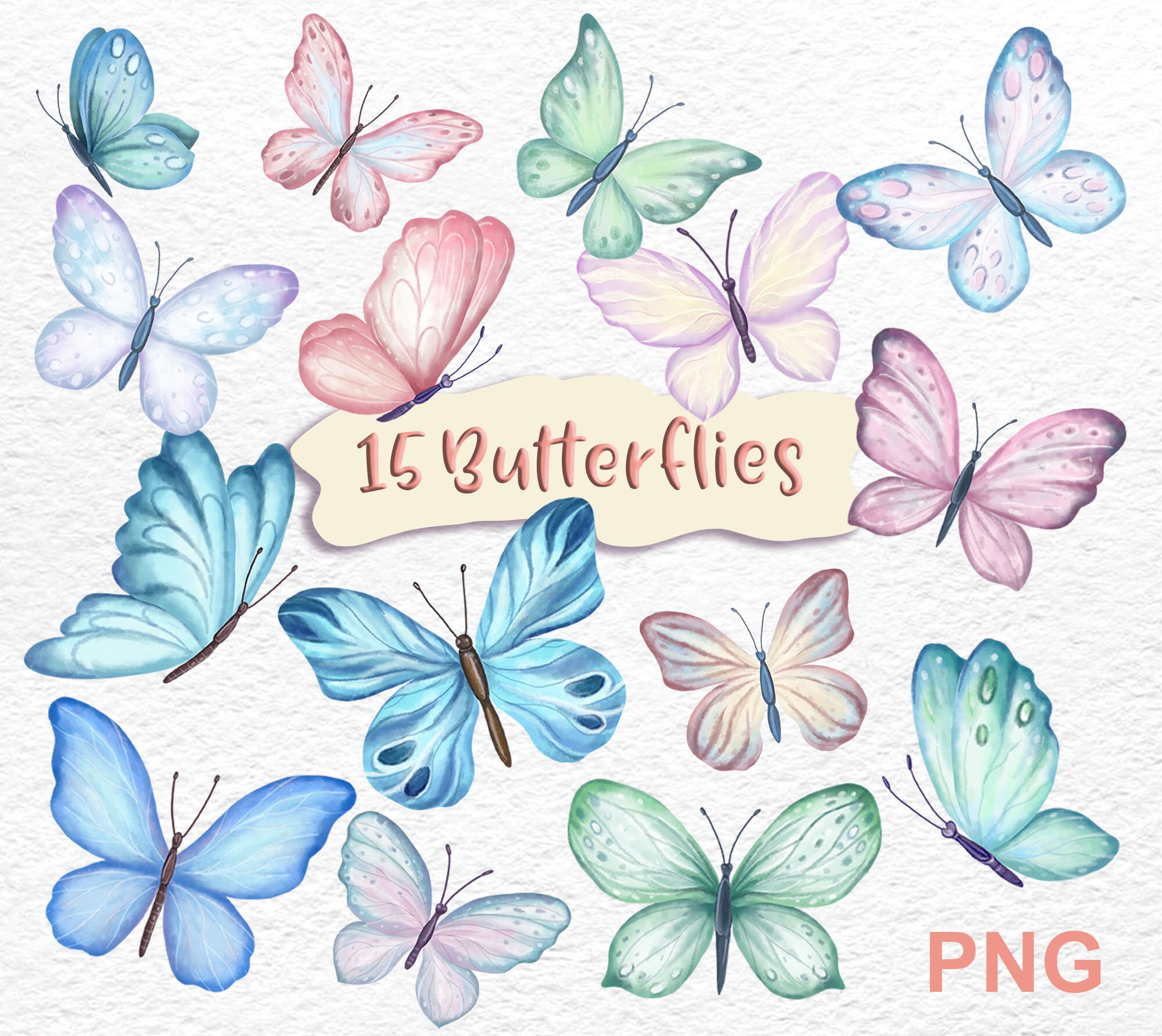 Watercolor Butterfly Clipart Watercolor Butterfly Individual - Etsy