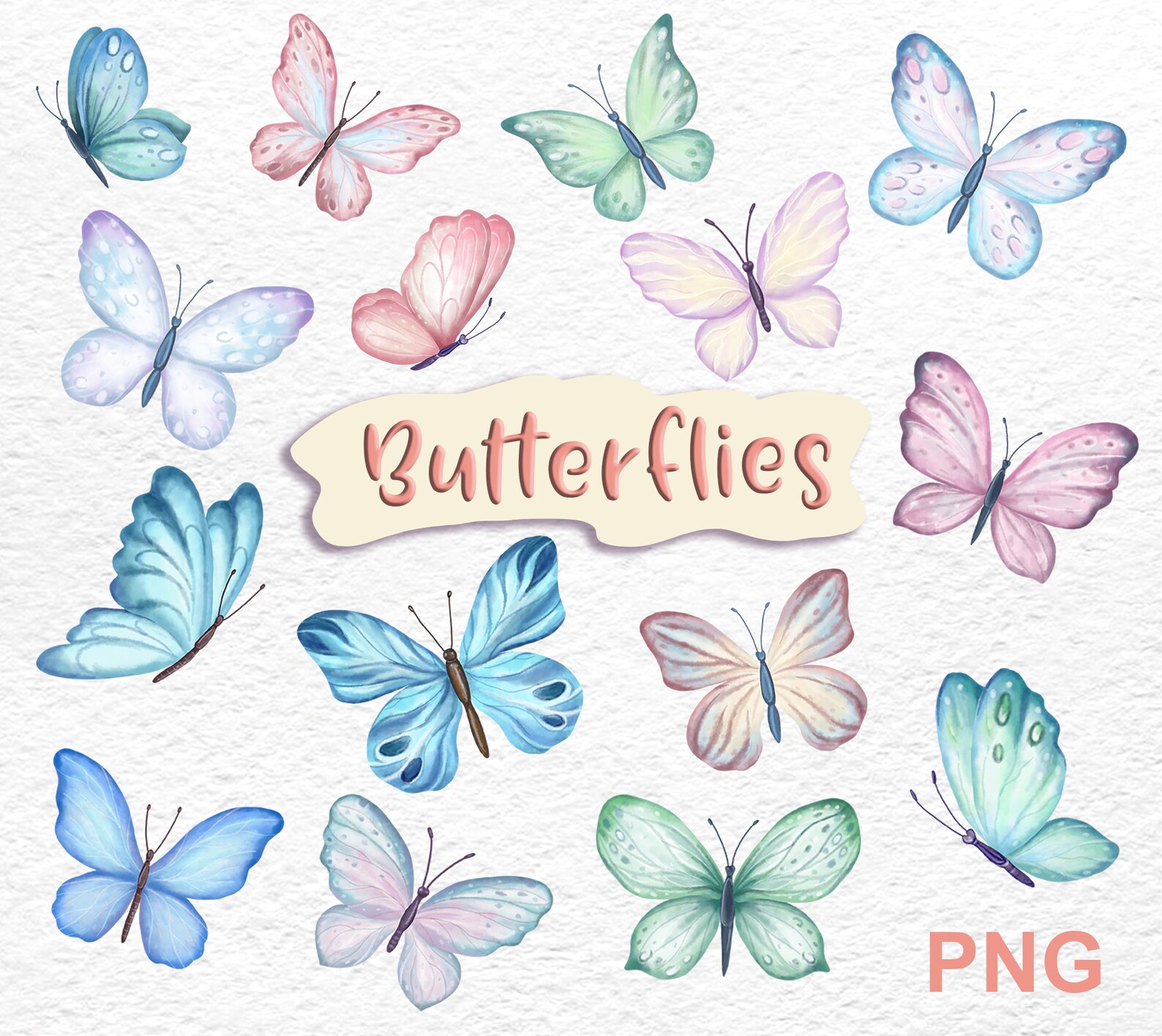 Watercolor Butterfly Clipart Watercolor Butterfly Individual - Etsy