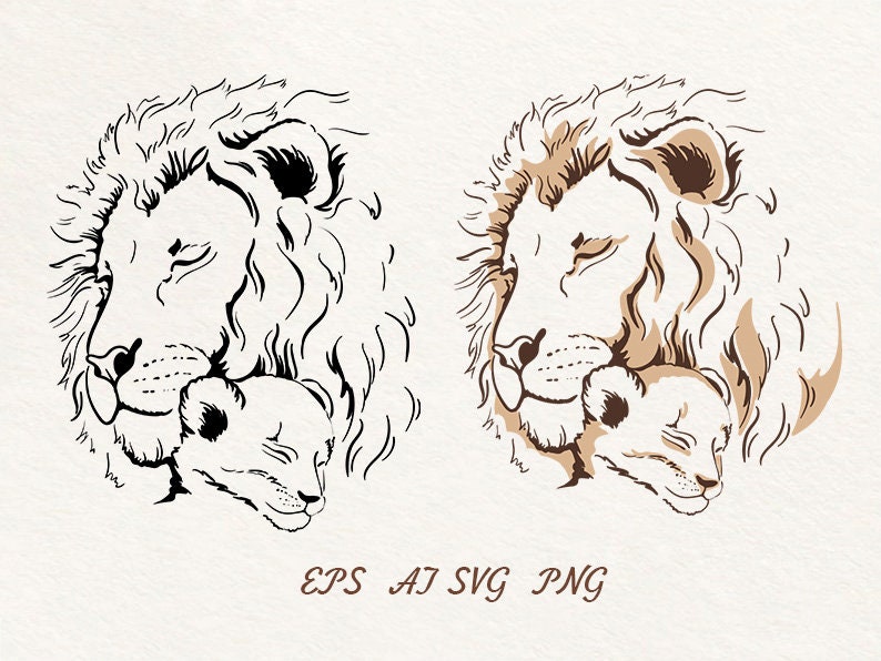 Lion Face Family Baby Svg Lion Head Svg Lion Svg Lion King Svg - Etsy